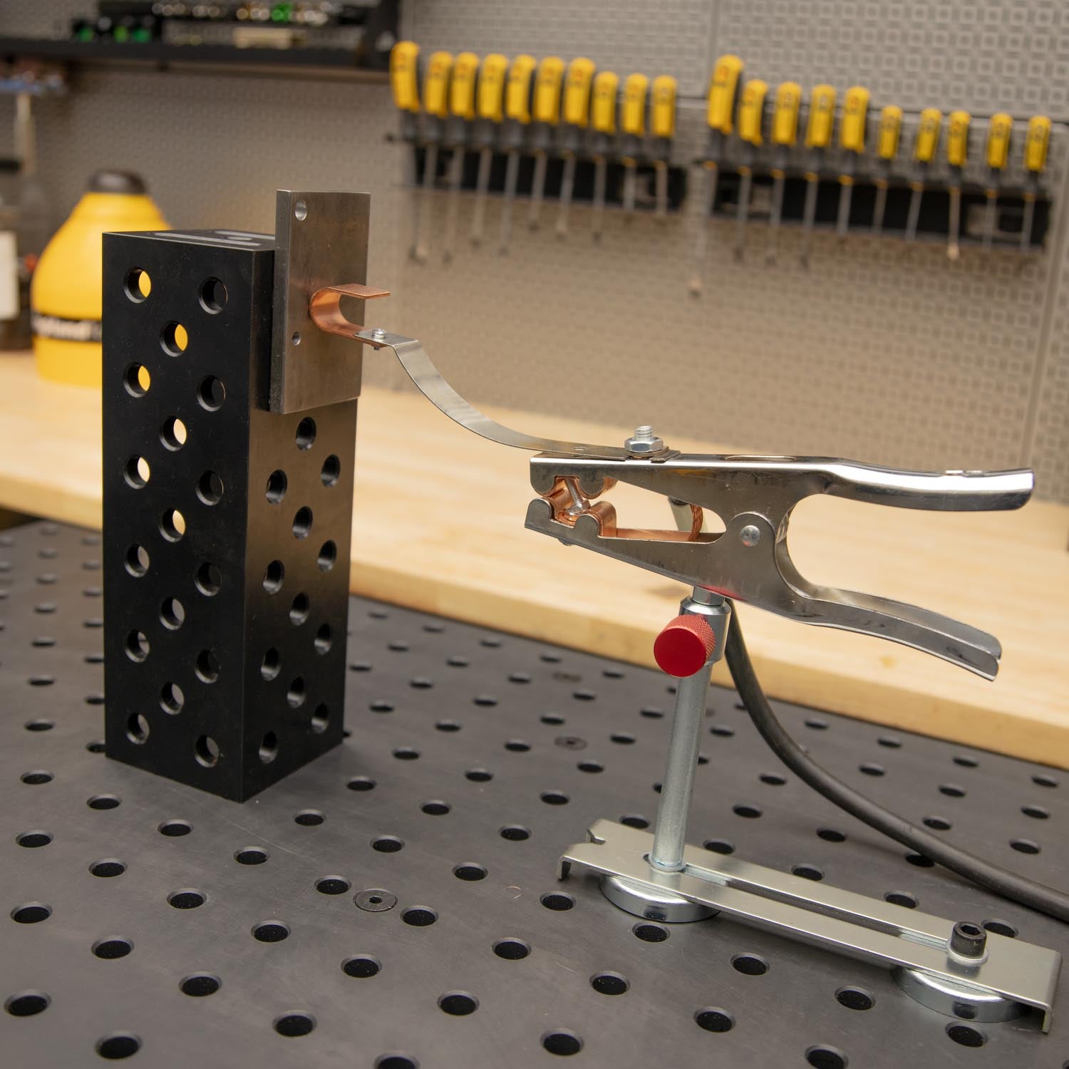 Magnetic Grounding Clamp with Adjustable Height, Detachable Spring ...