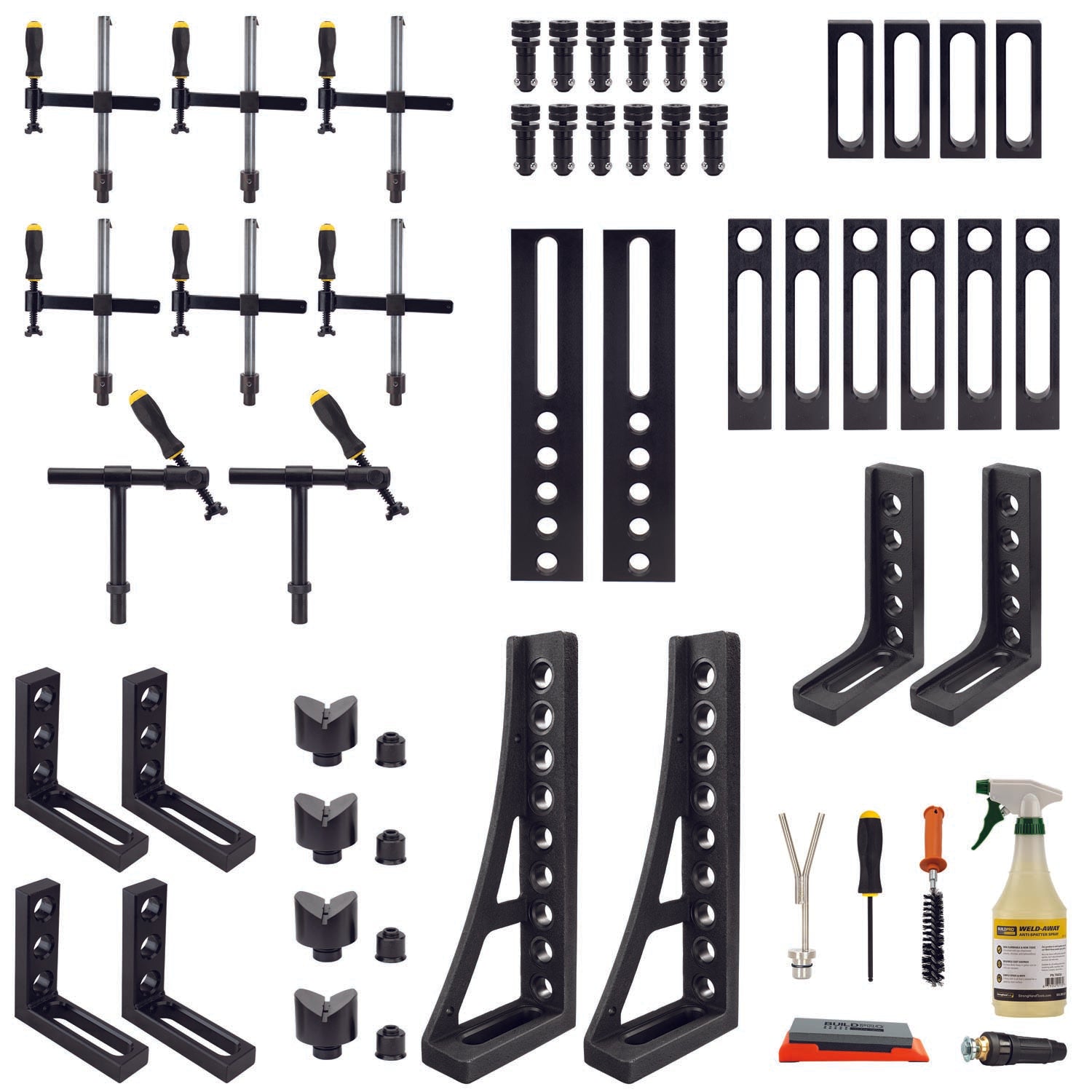 45-pc Fixturing Kit, U28 (inch spacing) - Strong Hand Tools