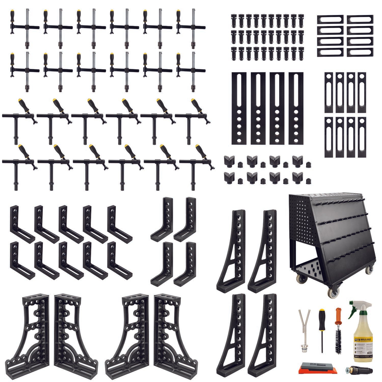106-pc Fixturing Kit, U28 (inch spacing) - Strong Hand Tools
